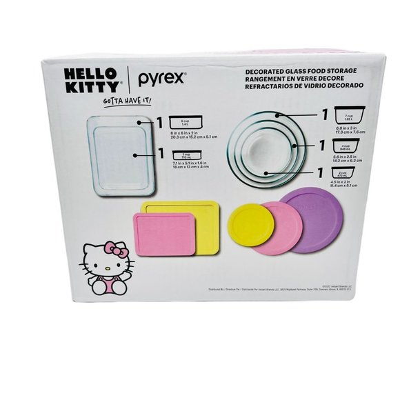 Hello Kitty | Kitchen | Hello Kitty Pyrex Piece Glass Food Storage Set ...